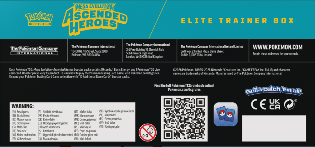 Pokémon TCG: Mega Evolution – Ascended Heroes – Elite Trainer Box ...